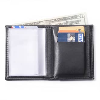 Perfect Fit RFID Blocking Hidden Badge Wallet with Credit Ca