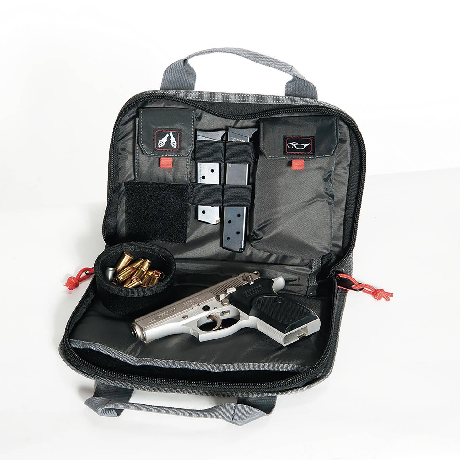 GPS Double Compact Pistol Case with Mag Storage and Dump Cup