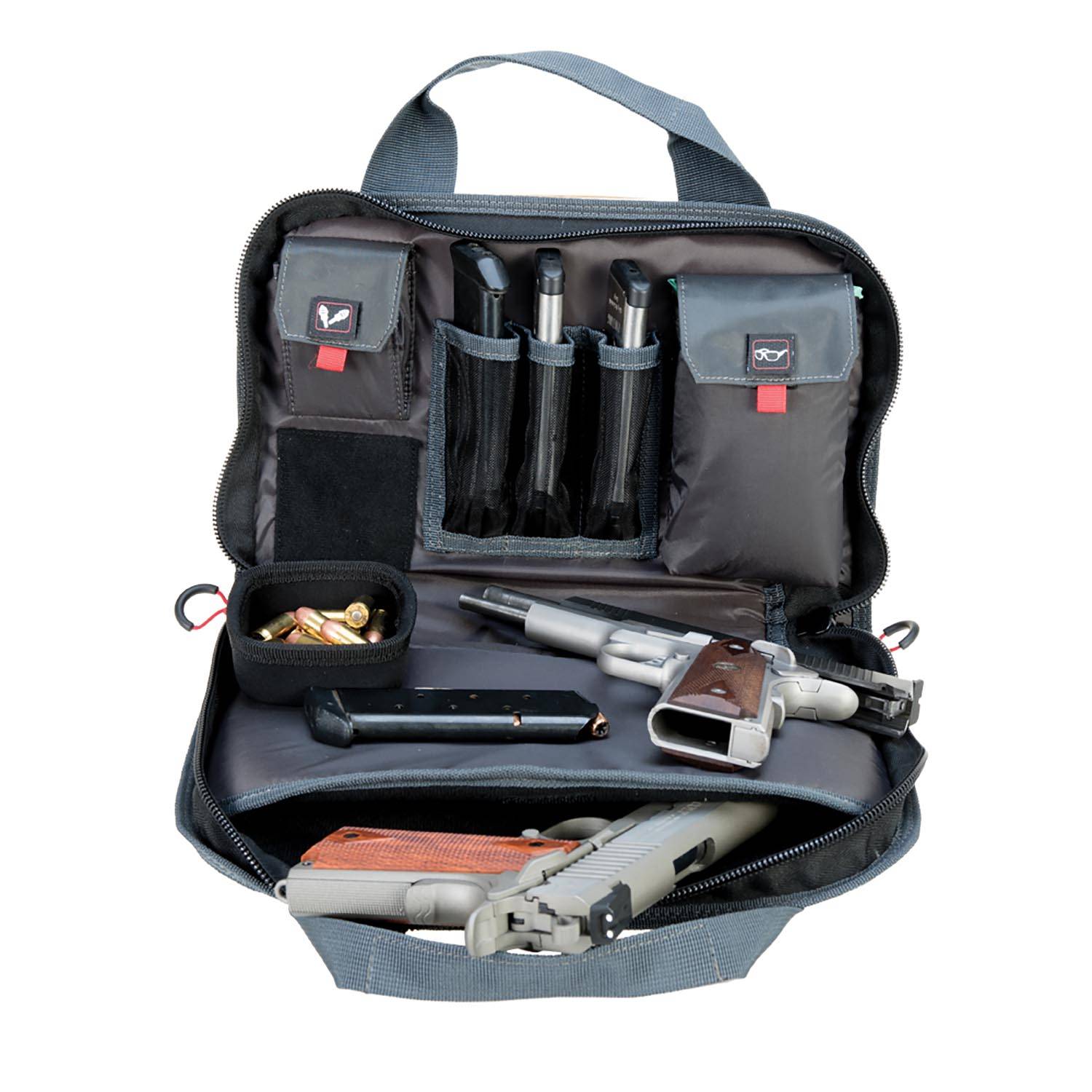 GPS Double Pistol Case with Magazine Storage and Dump Cup