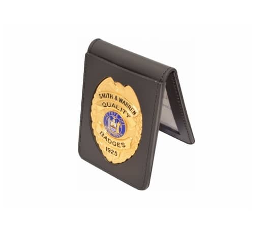 BW195 - DUTY LEATHER DOUBLE ID OUTSIDE BADGE MOUNT CASE - NOTEPAD STYLE ...