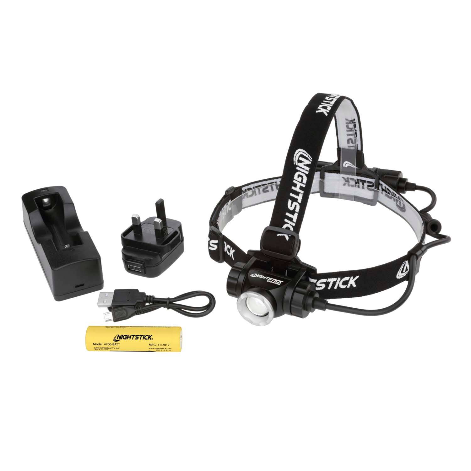 Nightstick Adjustable Beam Head Lamp - USB Rechargeable
