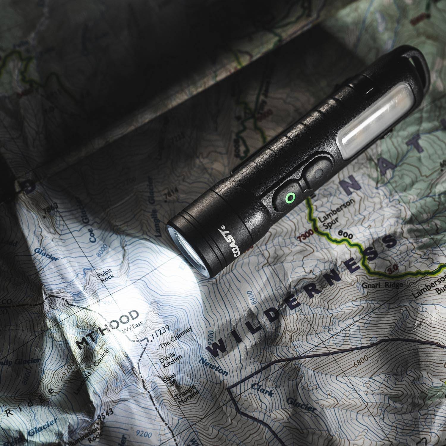 Coast KL35R Rechargeable EDC Flashlight with Red Light | Gal