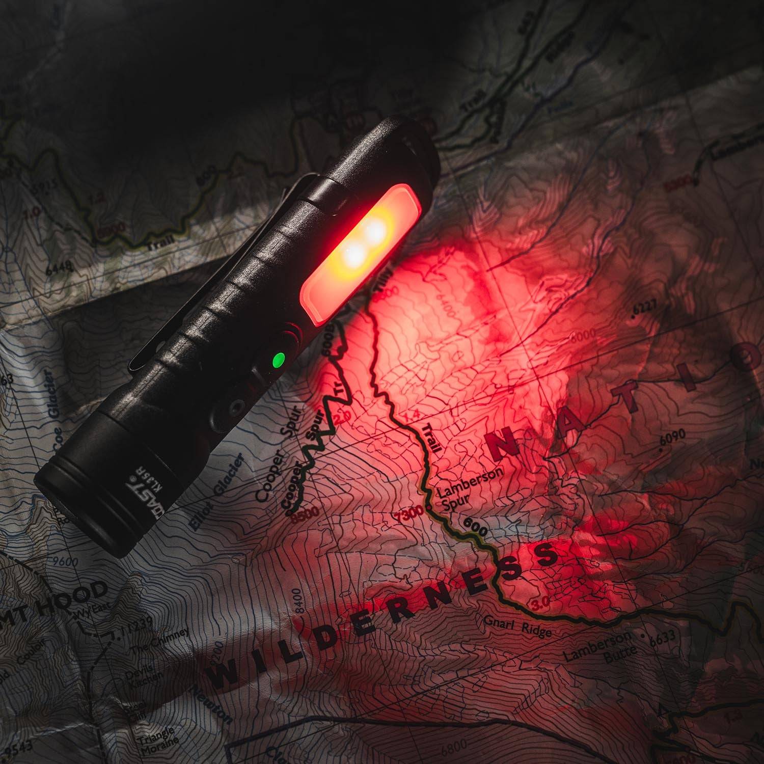 Coast KL35R Rechargeable EDC Flashlight with Red Light | Gal