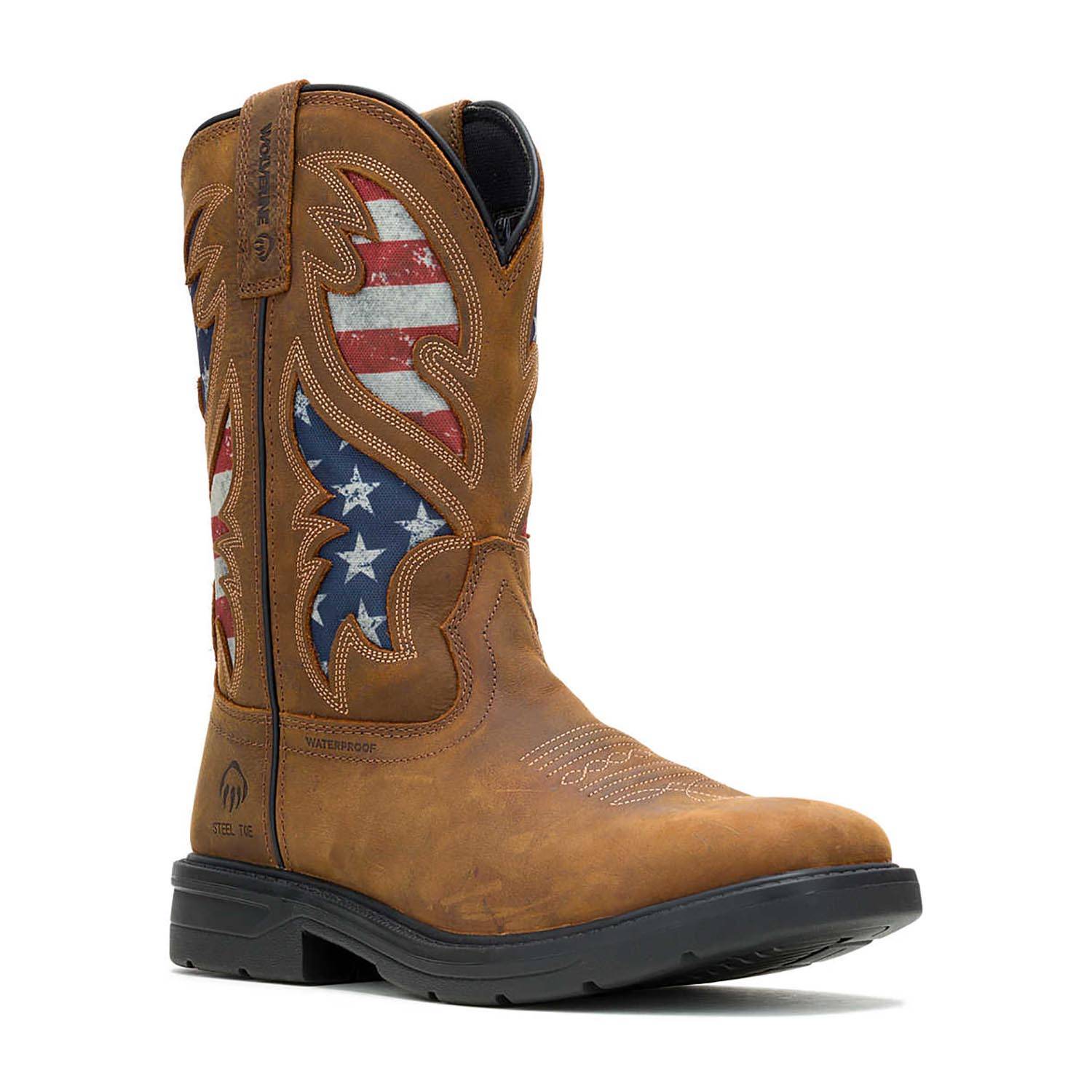 Wolverine Men's Rancher Flag RWB WP ST 10" Boots | Galls