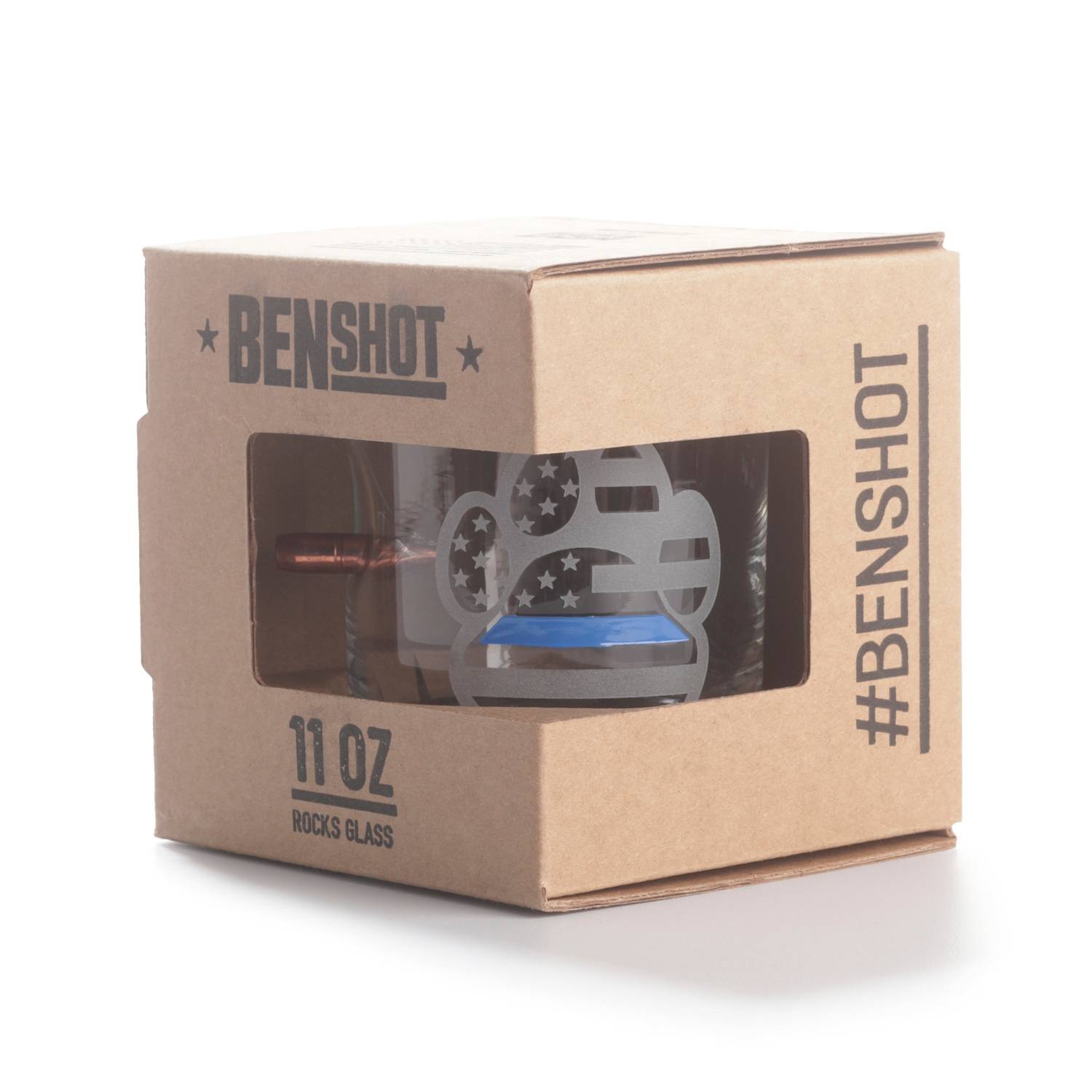 BenShot K9 Pawlice Whiskey Glass | 11 oz Rocks Glass