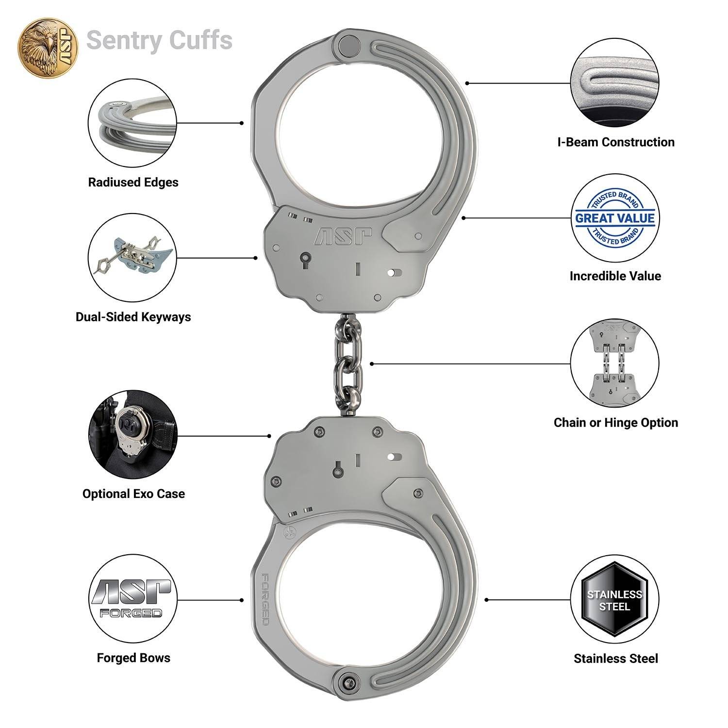 ASP Sentry Hinge Cuffs | Galls
