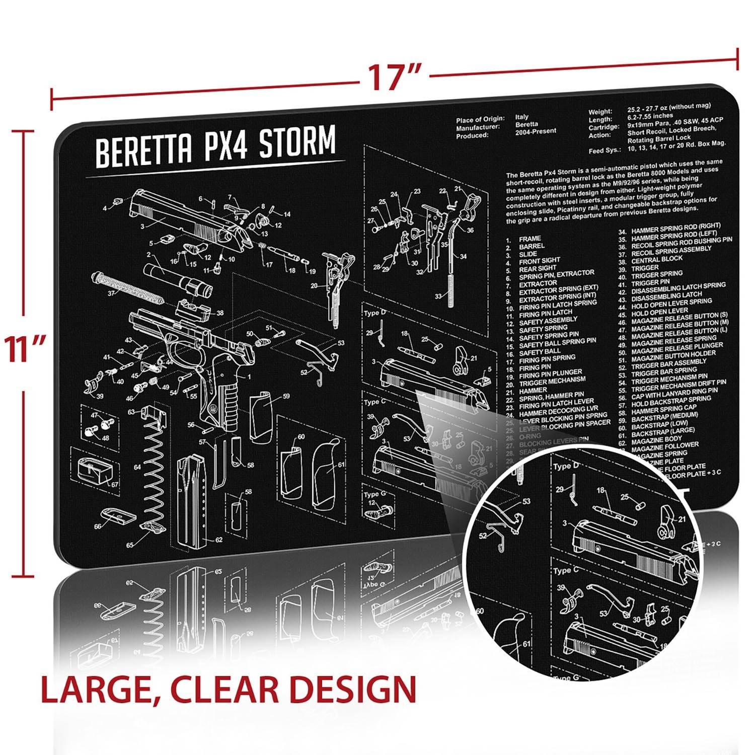 TekMat Beretta PX4 Storm Gun Cleaning Mat 17" | Galls