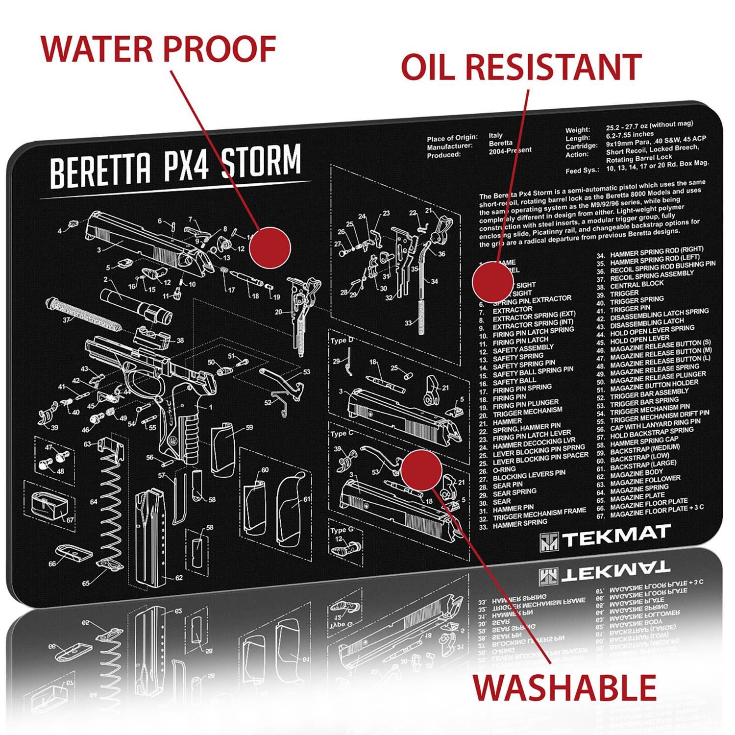 TekMat Beretta PX4 Storm Gun Cleaning Mat 17" | Galls