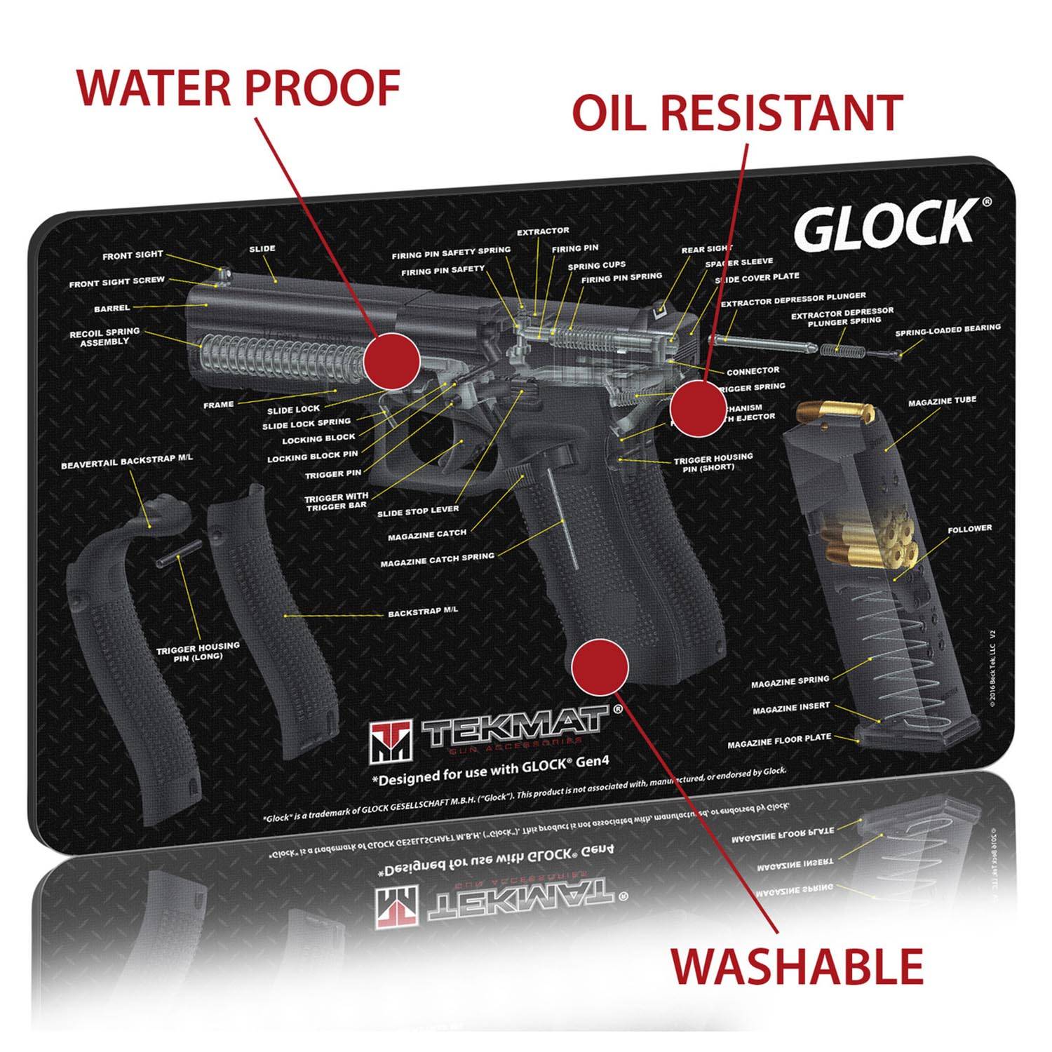 TekMat Glock Cut Away Gun Cleaning Mat 17" | Galls