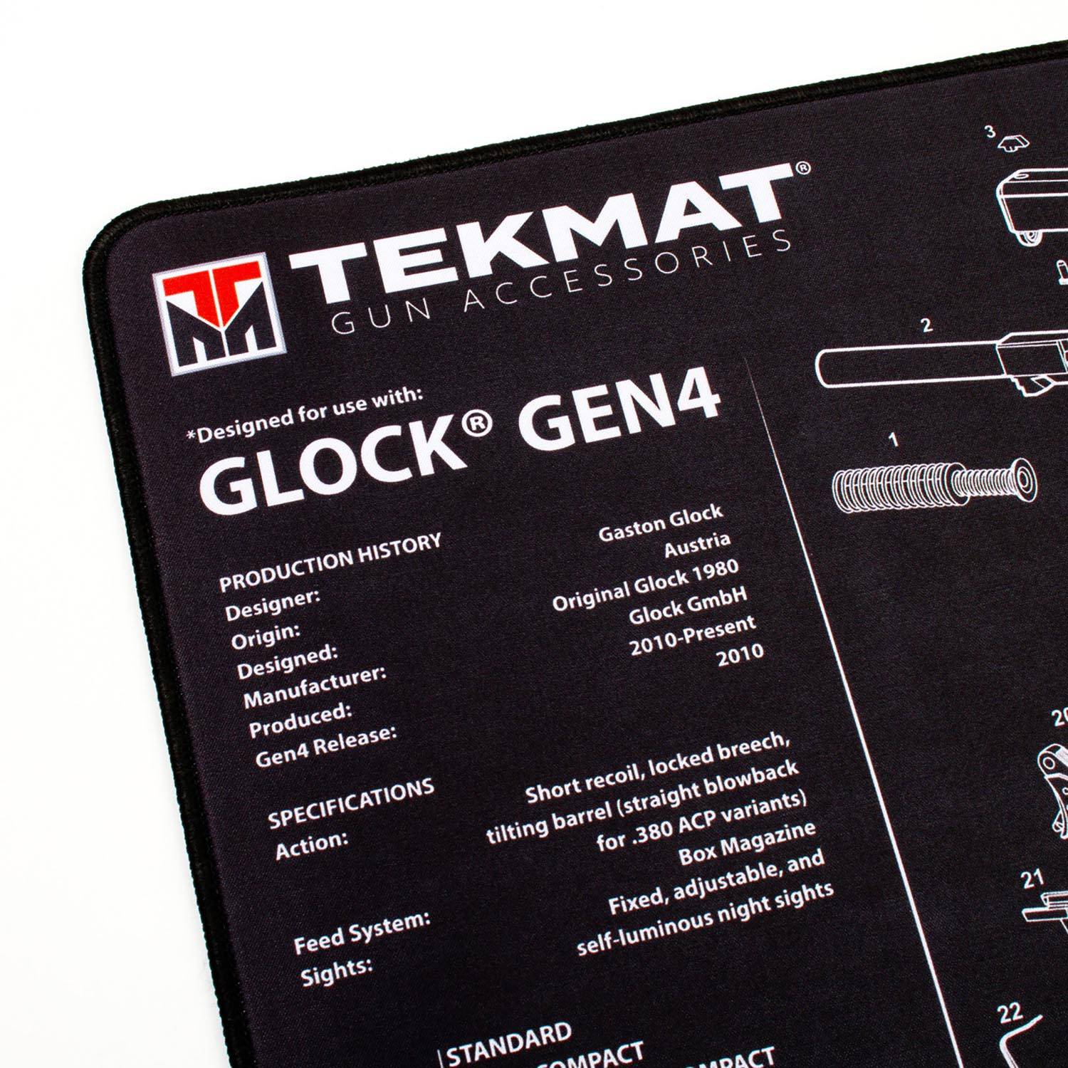 Tekmat Ultra Glock G4 Gun Cleaning Mat 20" | Galls