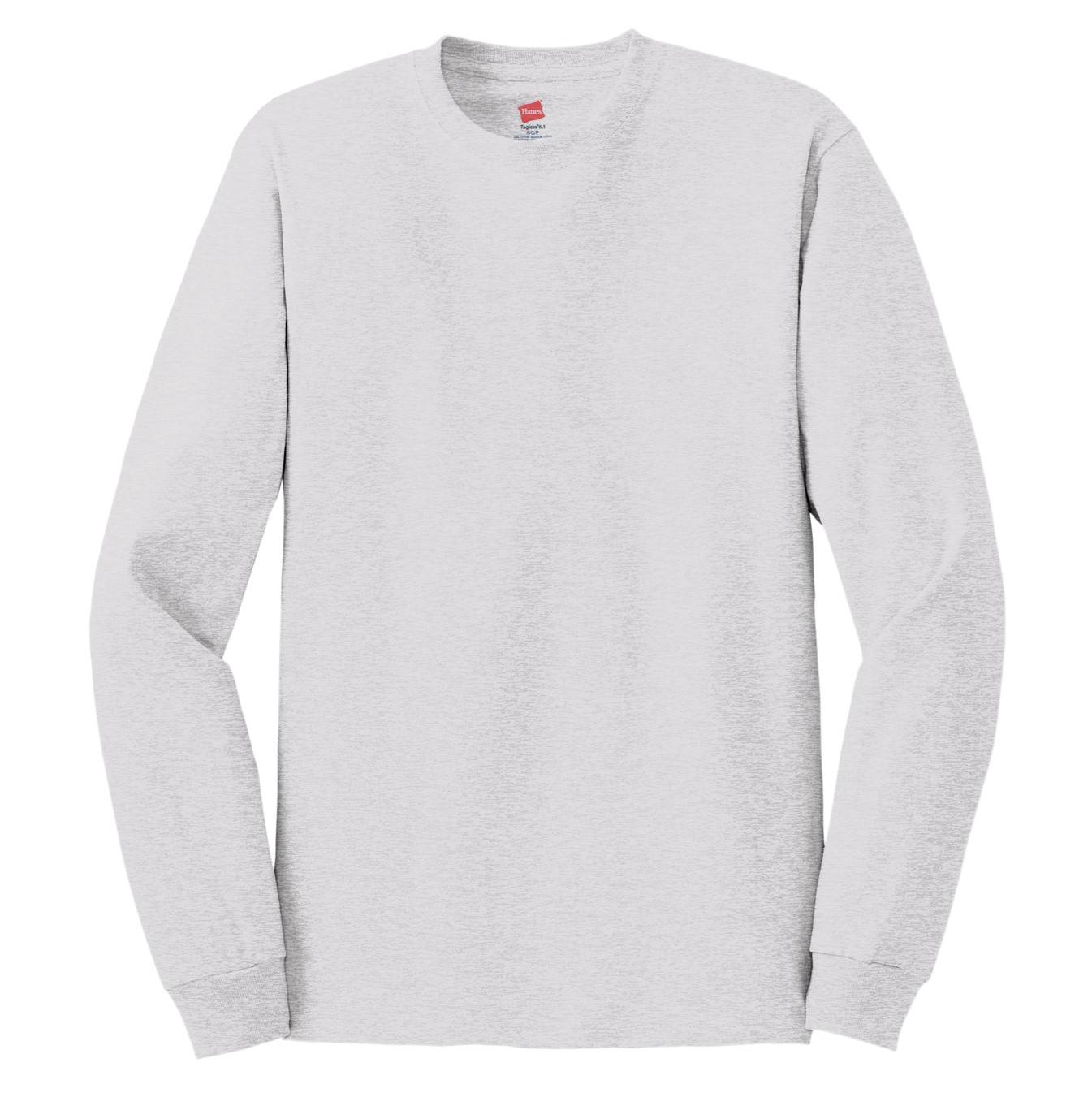 Hanes Tagless 100% Cotton Long Sleeve T-Shirt