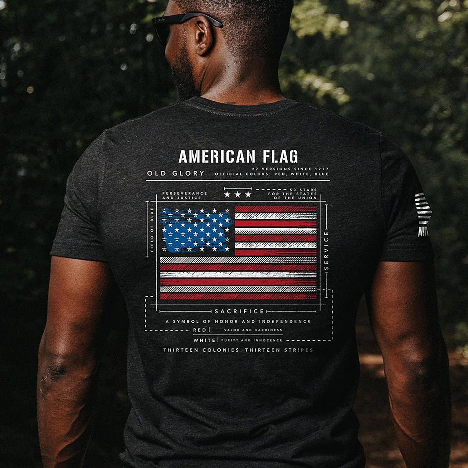 Nine Line American Flag Schematic T-Shirt | Galls